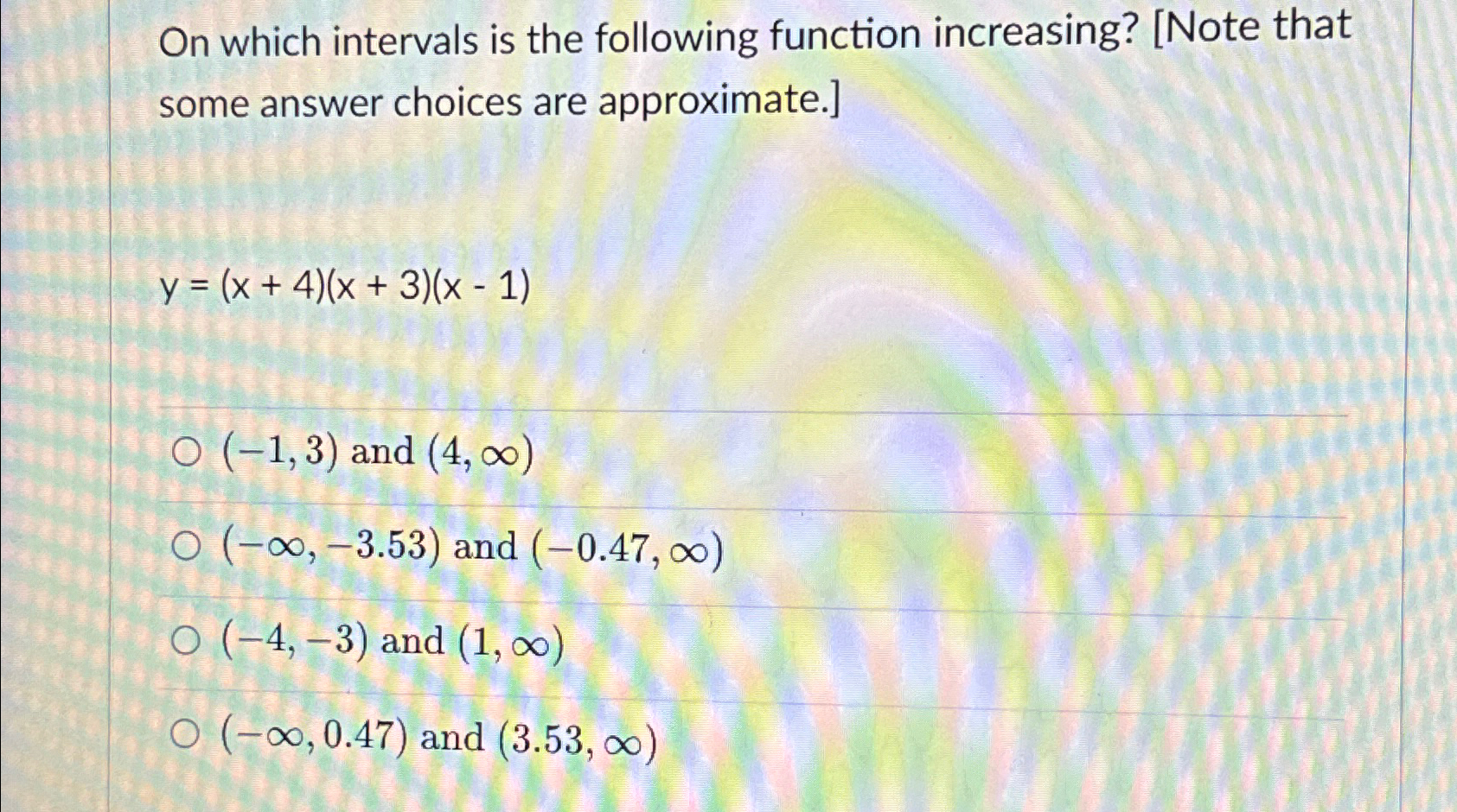 Solved On which intervals is the following function | Chegg.com