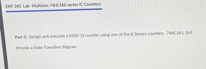 Solved Part 3: Design and simulate a MOD-12 counter using | Chegg.com