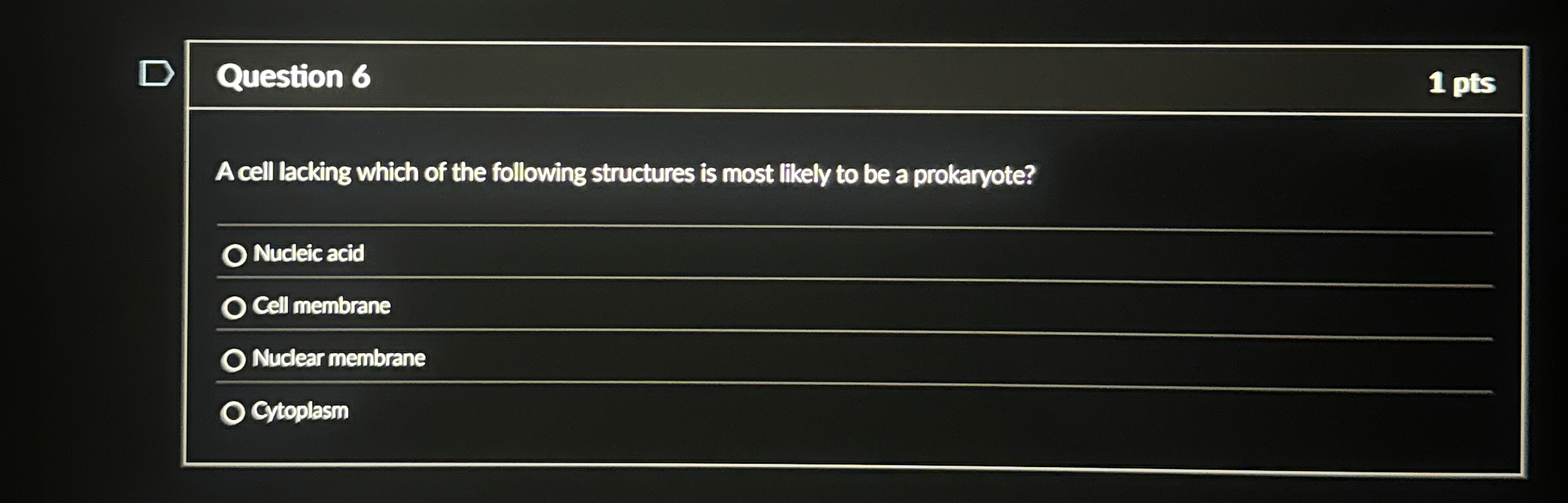 Solved Question 6A cell lacking which of the following | Chegg.com