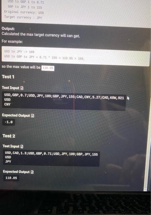 Solved Currency Exchange Programming challenge description: | Chegg.com