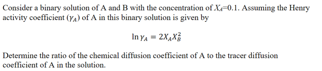 Solved Consider a binary solution of A and B ﻿with the | Chegg.com