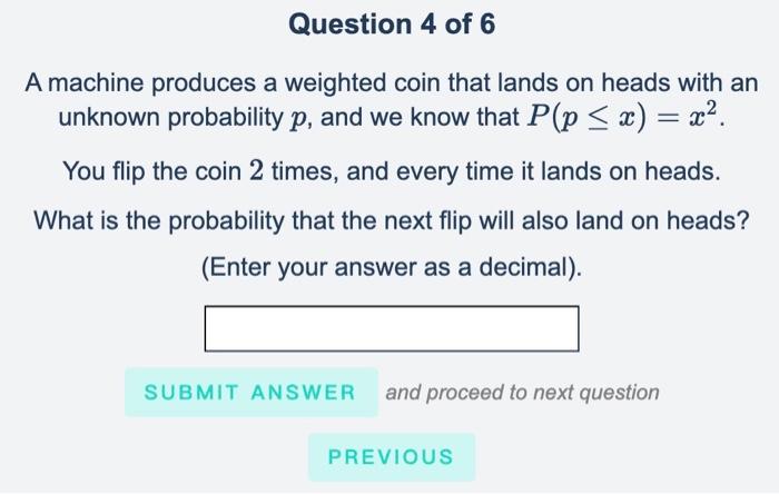Solved A machine produces a weighted coin that lands on | Chegg.com
