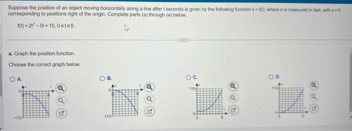 Solved Suppose The Position Of An Object Moving Horizontally