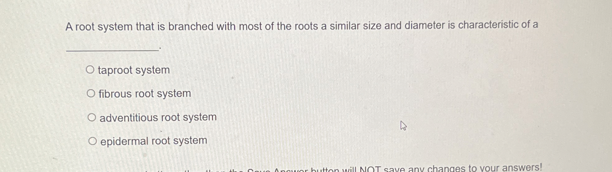 Solved A root system that is branched with most of the roots | Chegg.com