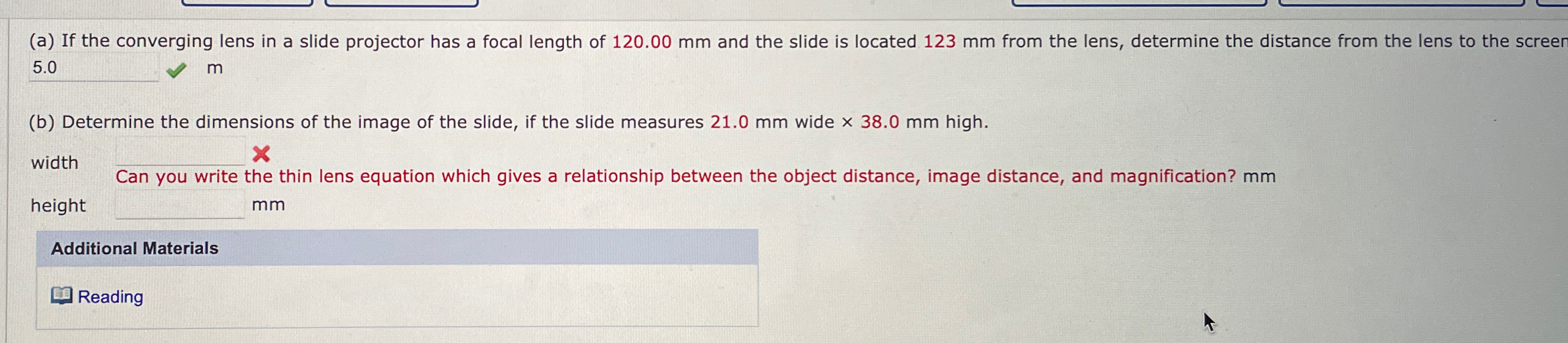 Solved (a) ﻿If the converging lens in a slide projector has | Chegg.com