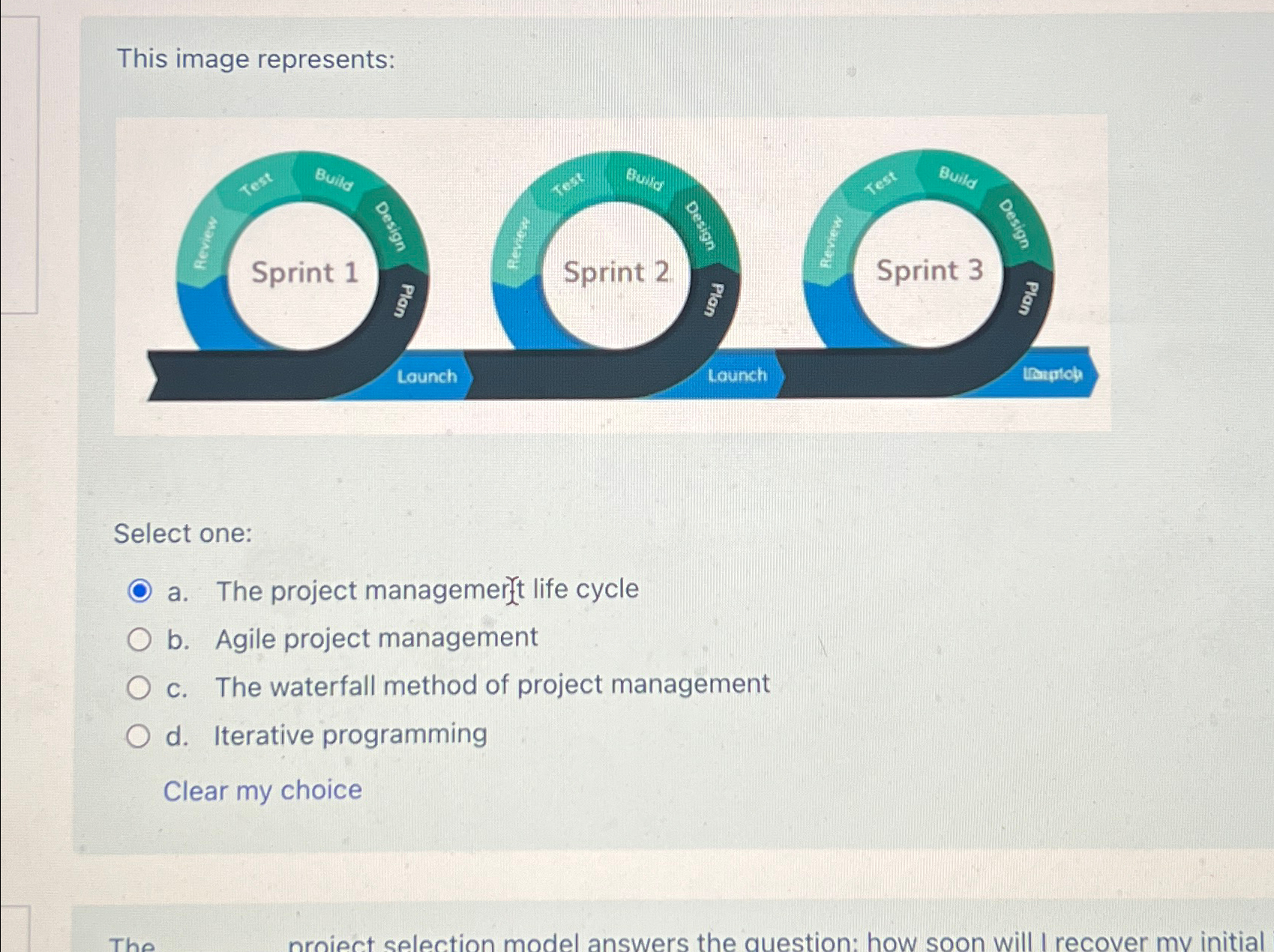 Solved This image represents:Select one:a. ﻿The project | Chegg.com