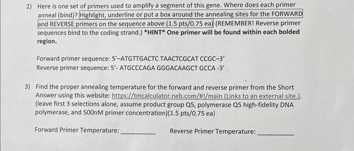 Solved The sequence for the coding strand is as follows | Chegg.com