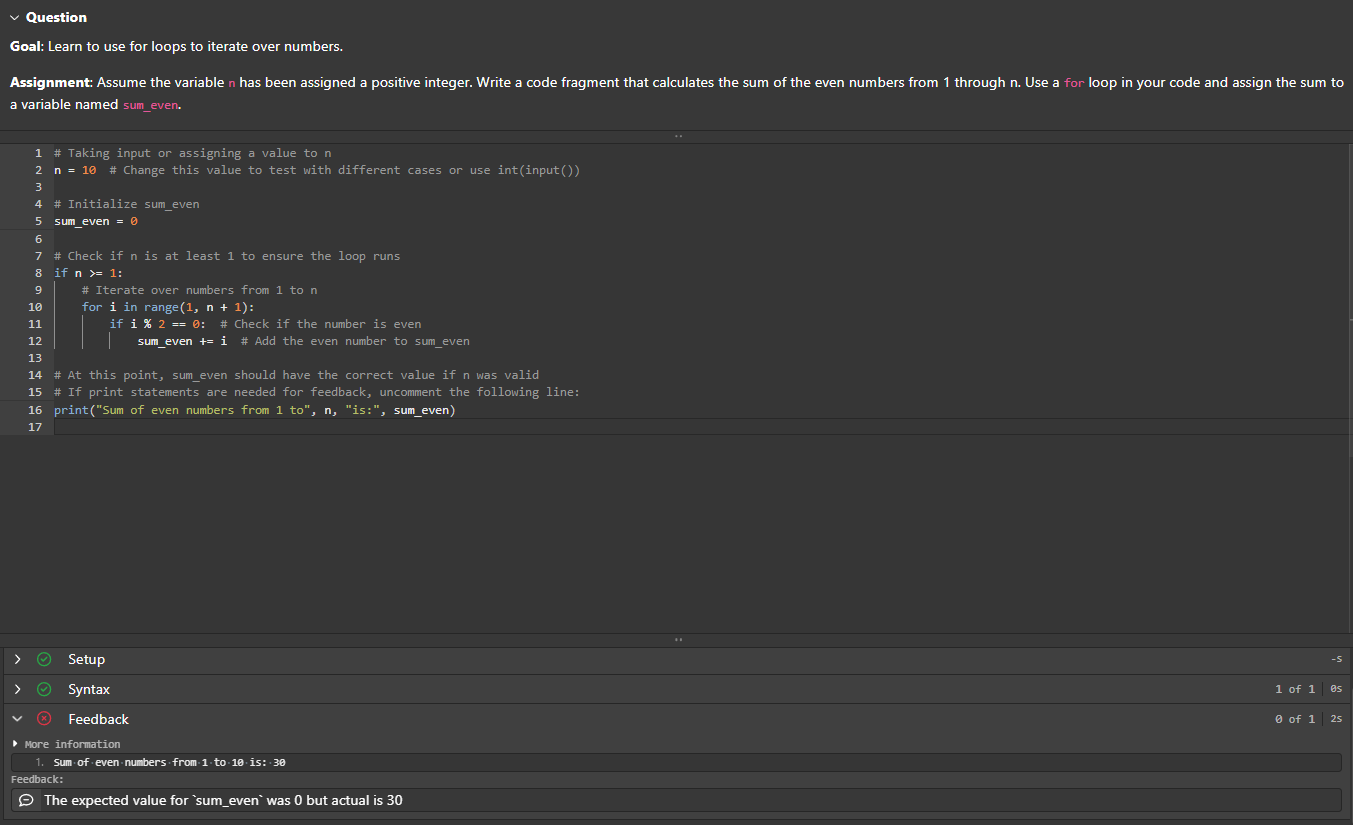 Solved QuestionGoal: Learn to use for loops to iterate over | Chegg.com