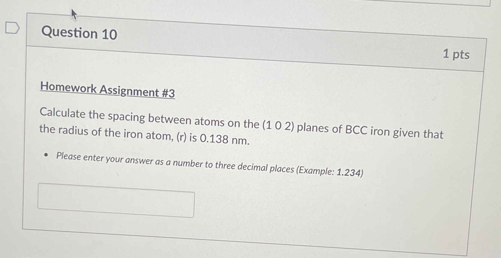 Solved Question 10\\n1pts\\nHomework Assignment | Chegg.com