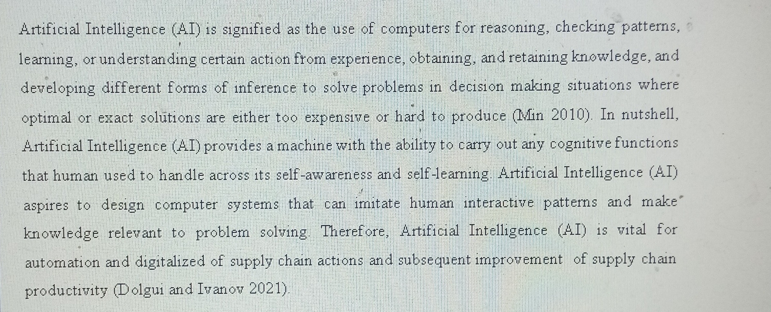 Solved Artificial Intelligence (AI) ﻿is signified as the use | Chegg.com