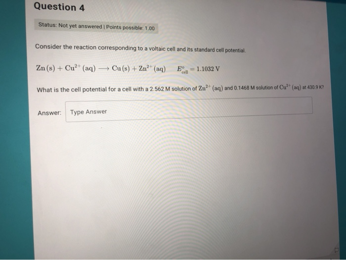 Solved Question 4 Status: Not yet answered Points possible: | Chegg.com