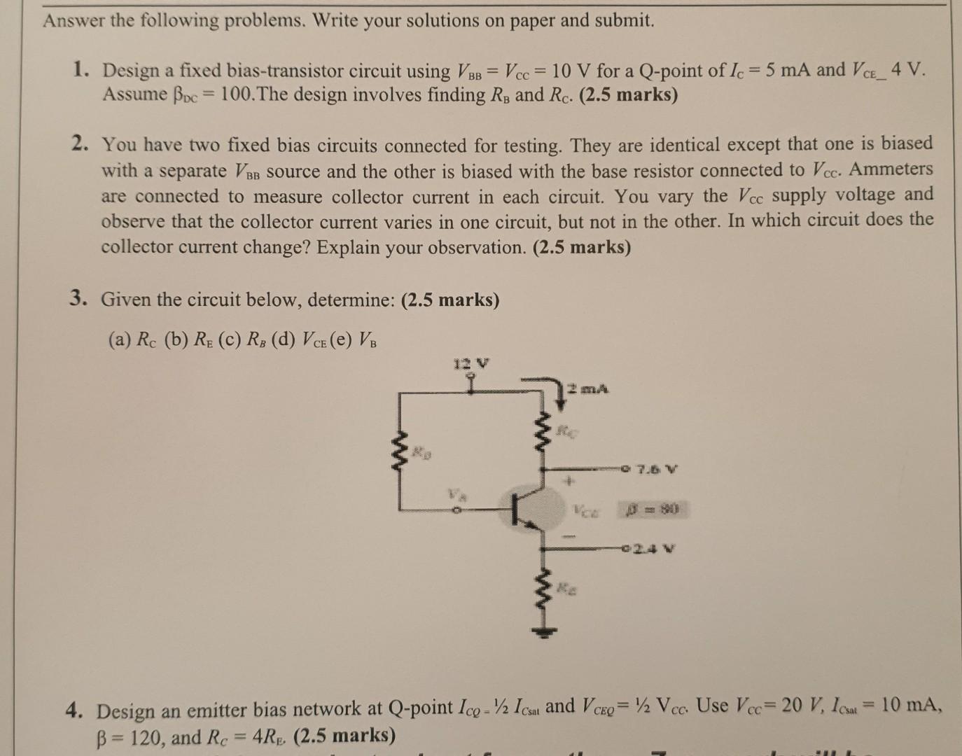 Solved Answer the following problems. Write your solutions | Chegg.com