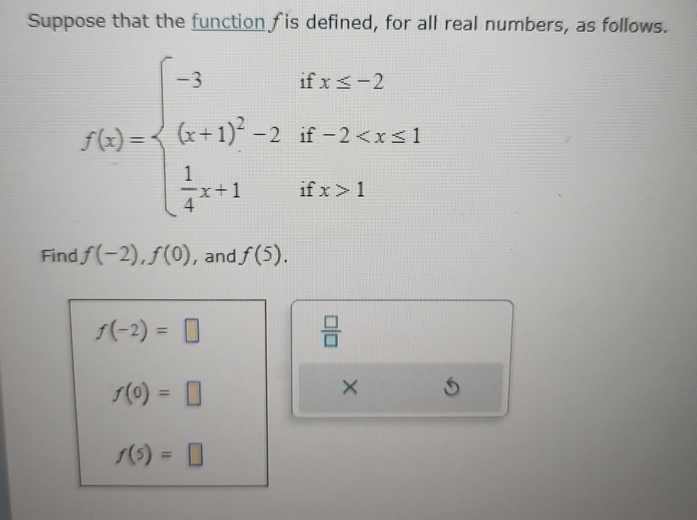 Solved Suppose that the function f ﻿is defined, for all real | Chegg.com