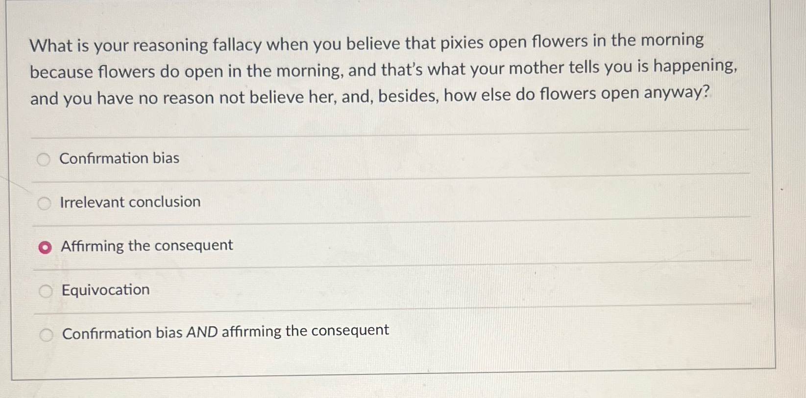Solved What is your reasoning fallacy when you believe that | Chegg.com