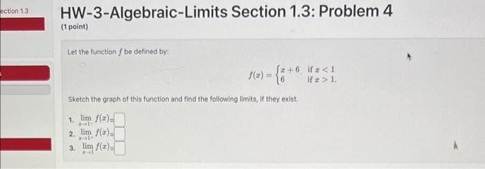 Solved HW-3-Algebraic-Limits Section 1.3: Problem 4 (1 | Chegg.com