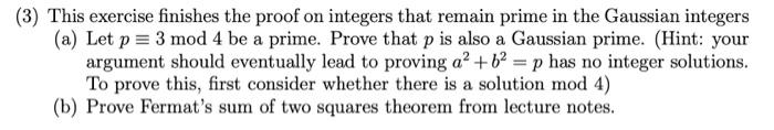Solved 3) This exercise finishes the proof on integers that | Chegg.com