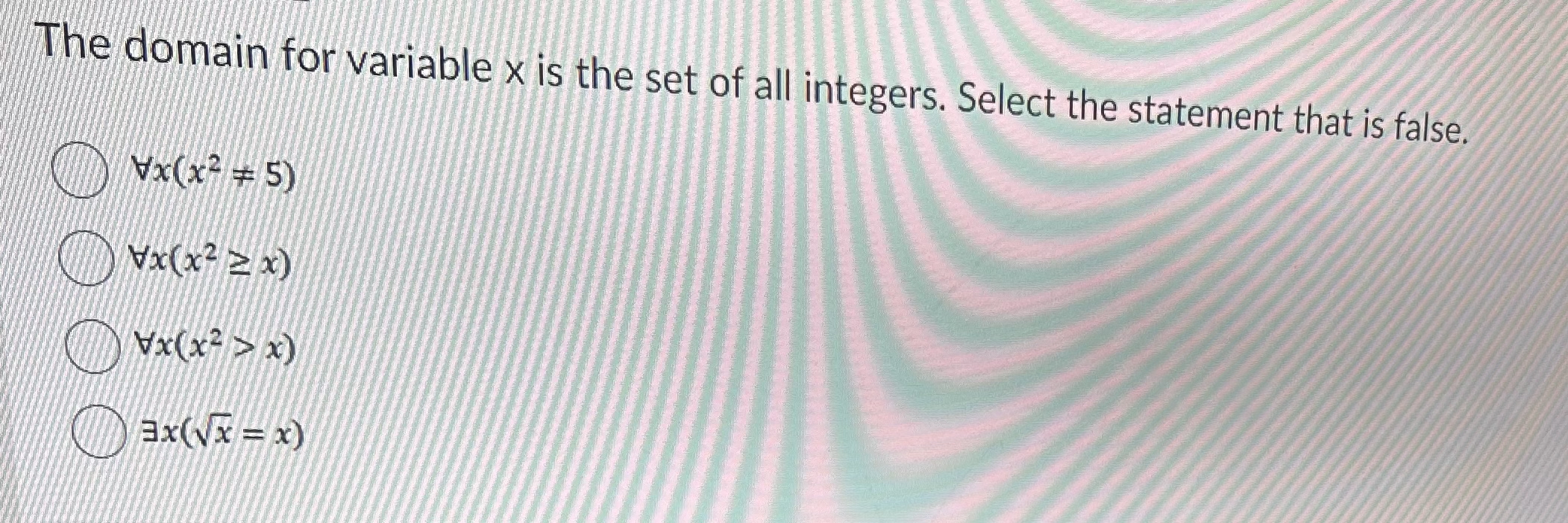 Solved The domain for variable x ﻿is the set of all | Chegg.com