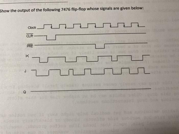 Solved Show the output of the following 7476 flip-flop whose | Chegg.com