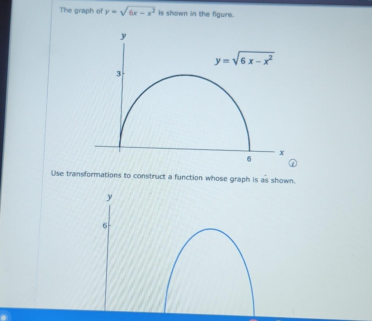 Solved The graph of y=6x−x2 is shown in the figure. Use | Chegg.com