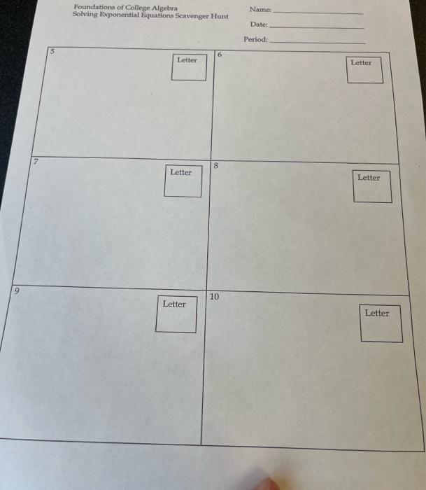 Solved Foundations of College Algebra Solving Exponential | Chegg.com