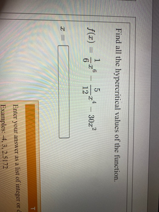 Solved Find all the hypercritical values of the function. 1 | Chegg.com
