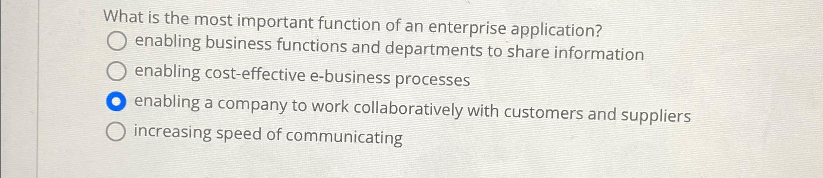 What is the most important function of an enterprise | Chegg.com