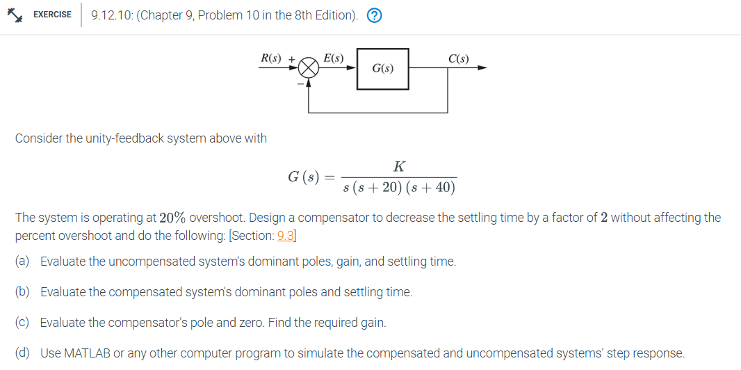 Solved Consider the unity-feedback system above | Chegg.com