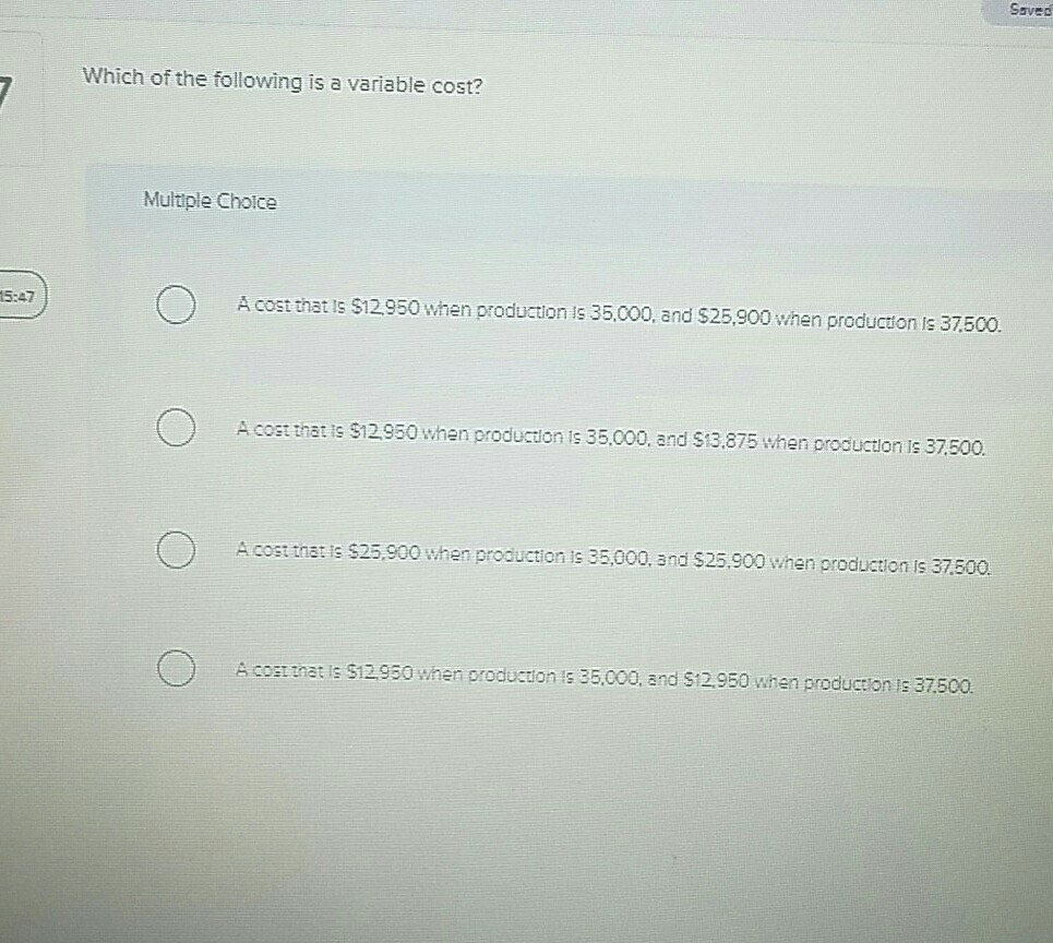 Solved Which of the following is a variable cost? Multiple | Chegg.com