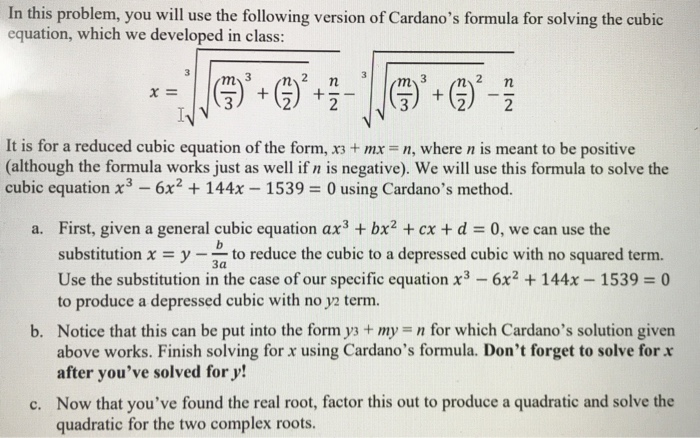 Cardano S Formula For Solving Cubic Equations - Tessshebaylo