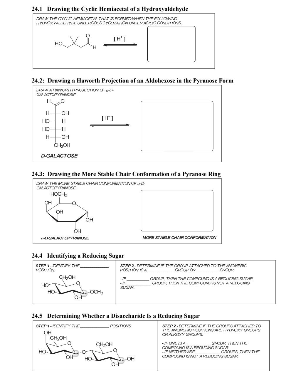 Solved 24.1 Drawing the Cyclic Hemiacetal of a | Chegg.com