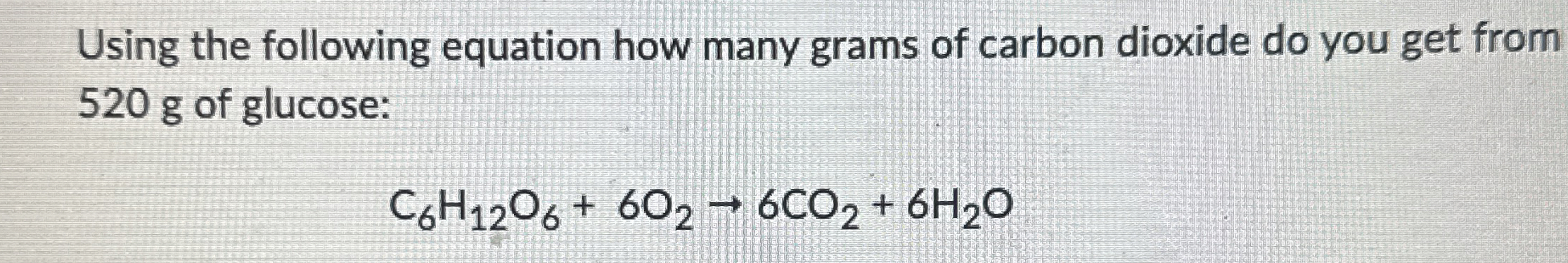 Solved Using the following equation how many grams of carbon | Chegg.com