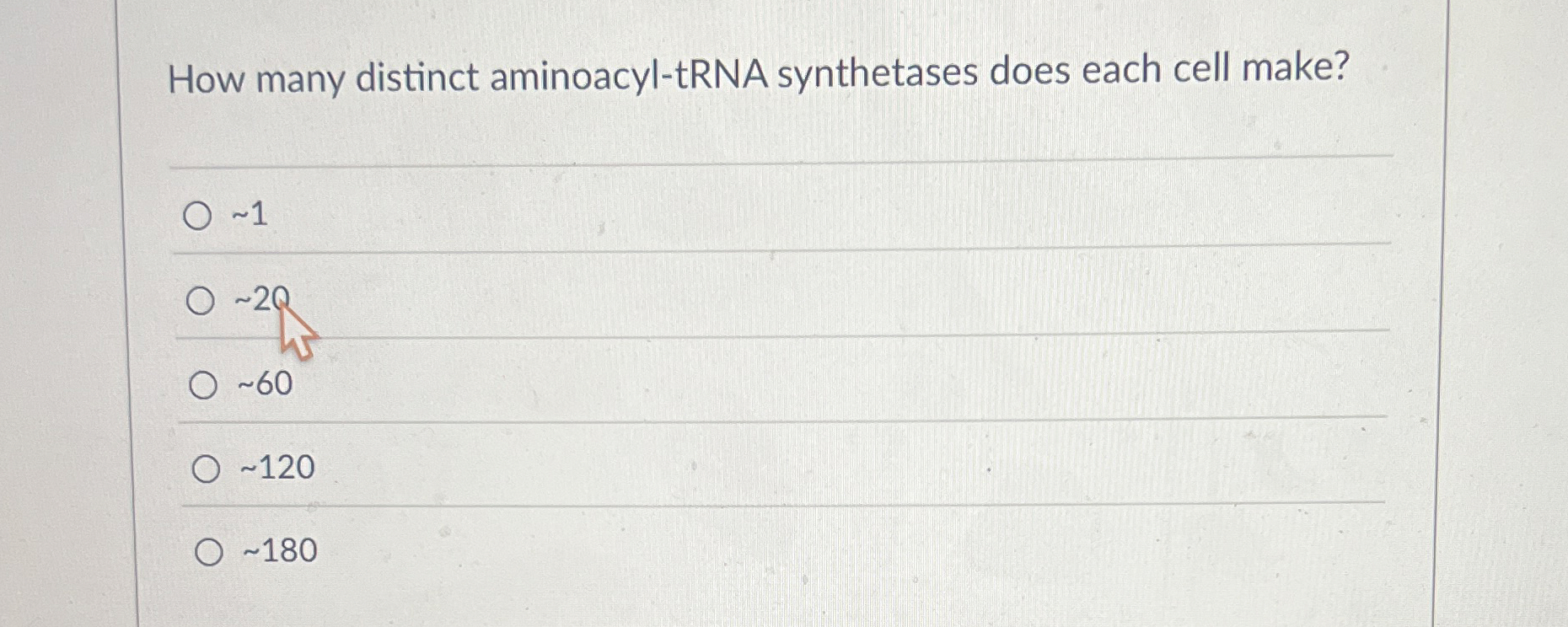 Solved How many distinct aminoacyl-tRNA synthetases does | Chegg.com