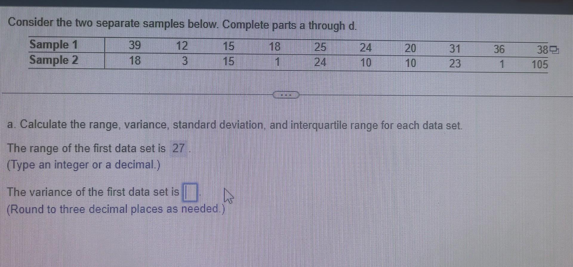 Solved A Calculate The Range Variance Standard Deviation