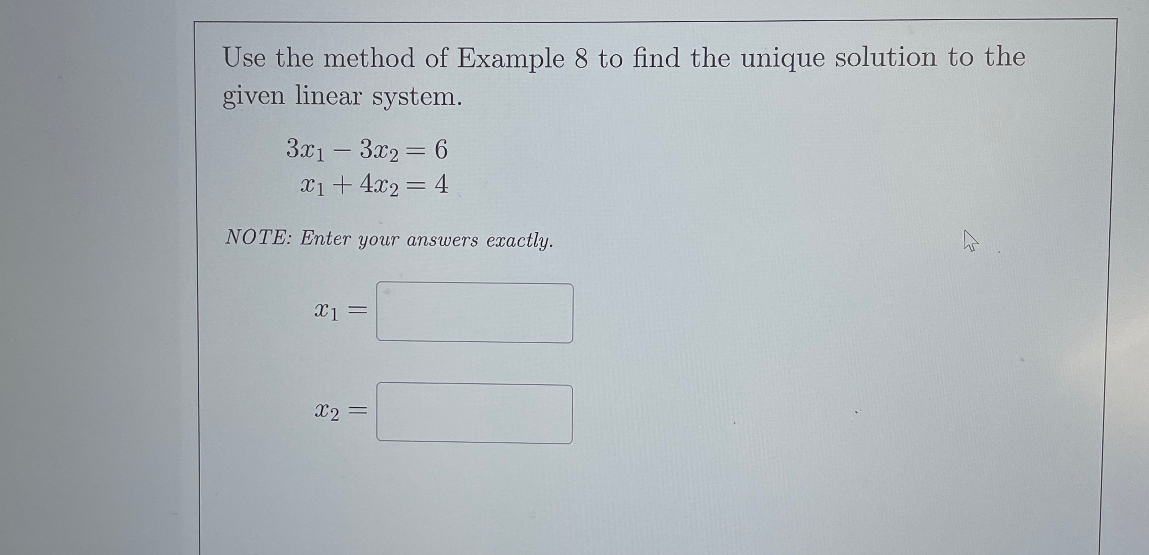 Solved find the unique solution to the given linear | Chegg.com