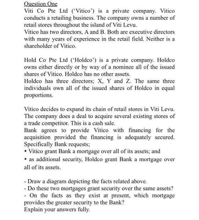 Solved Question One Viti Co Pte Ltd ("Vitico') is a private | Chegg.com
