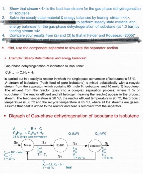 1. Show that stream is the best tear stream for | Chegg.com