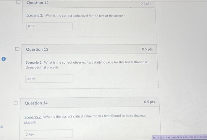 Solved Use following info for next 10 questions. Scenario 2: | Chegg.com