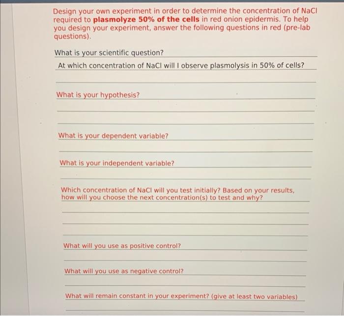 Solved Design your own experiment in order to determine the | Chegg.com
