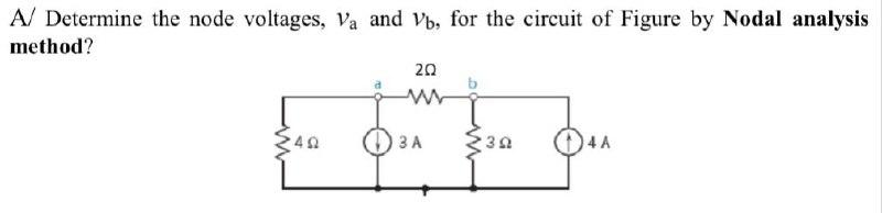 Solved A/ Determine the node voltages, Va and Vb, for the | Chegg.com