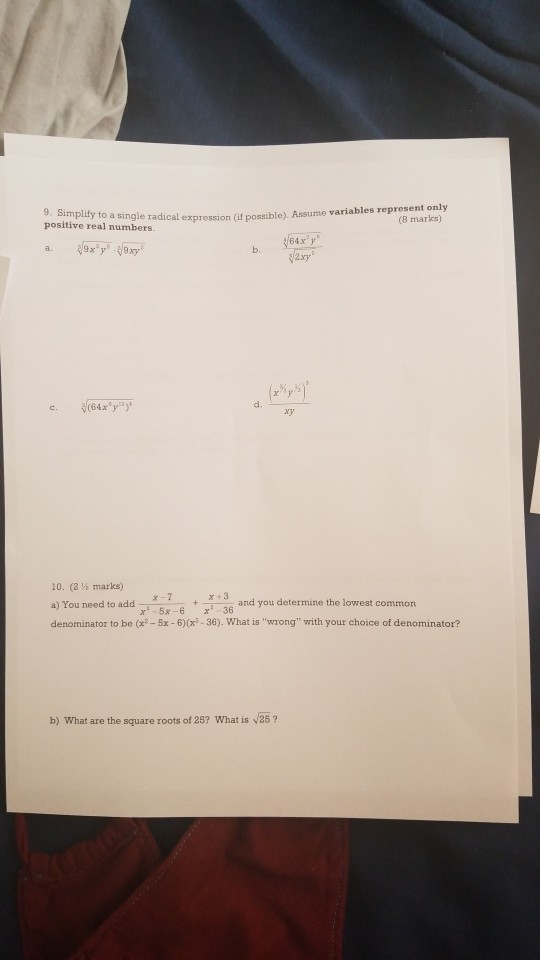 solved-8-marks-2-simplify-to-a-single-radical-expression-chegg
