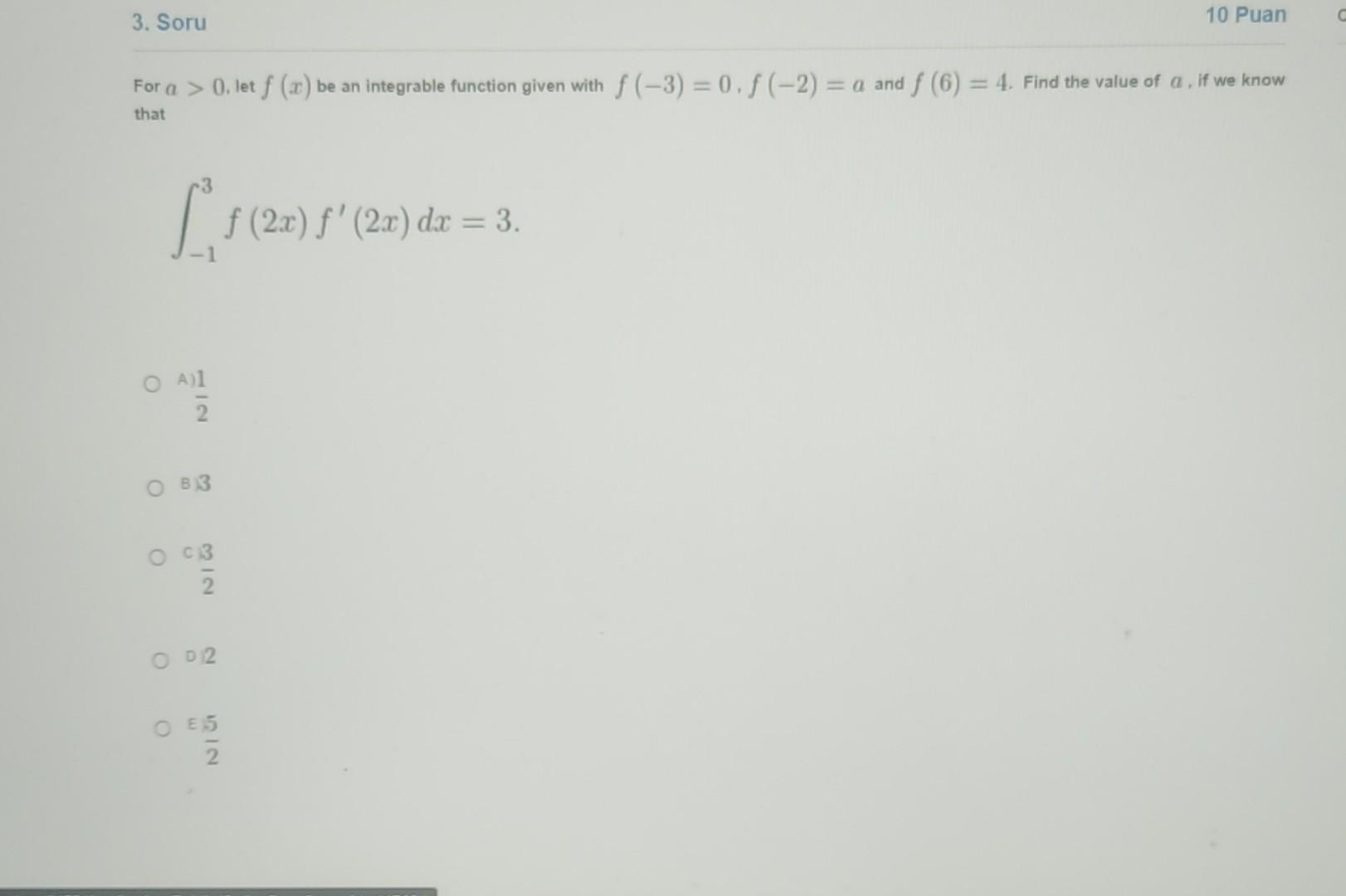 Solved For A 0 Let F X Be An Integrable Function Given