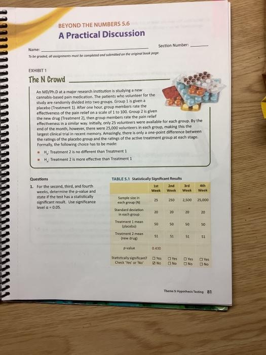 Solved BEYOND THE NUMBERS 5.6 A Practical Discussion Name: | Chegg.com