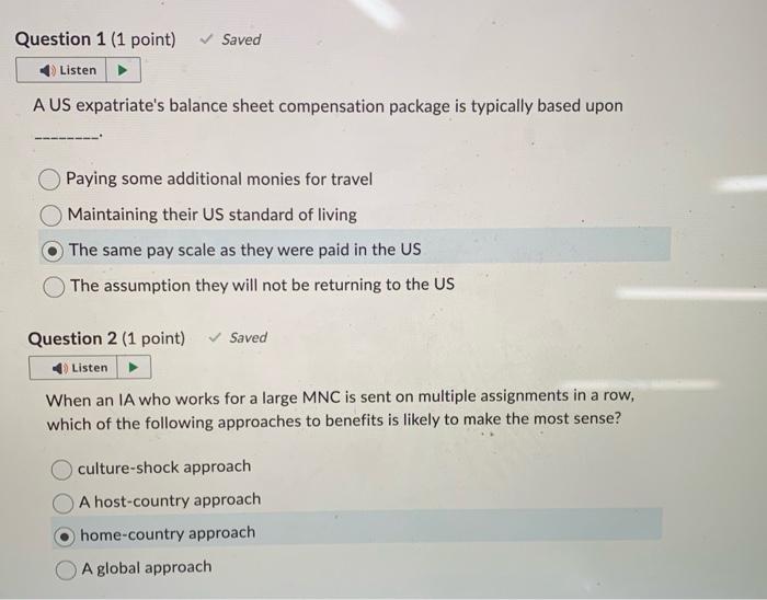 Solved A US expatriate's balance sheet compensation package | Chegg.com