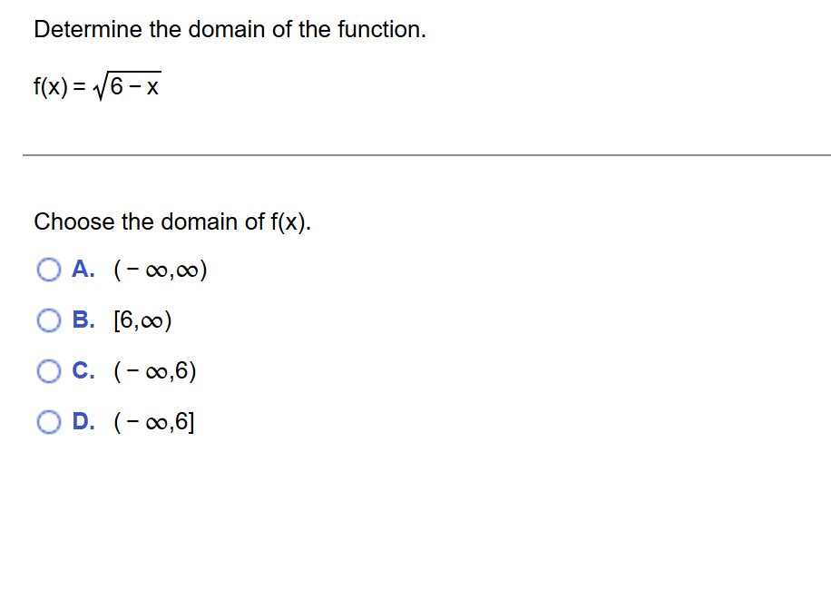 Solved Determine the domain of the | Chegg.com