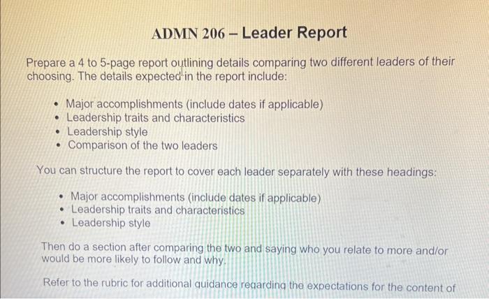 Solved Prepare a 4 to 5-page report outlining details | Chegg.com