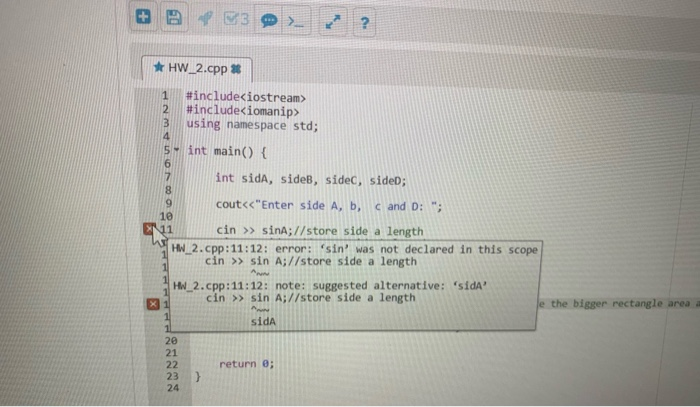 Solved HW_2.cpp 1 #include 2 #include 3 using namespace std; | Chegg.com