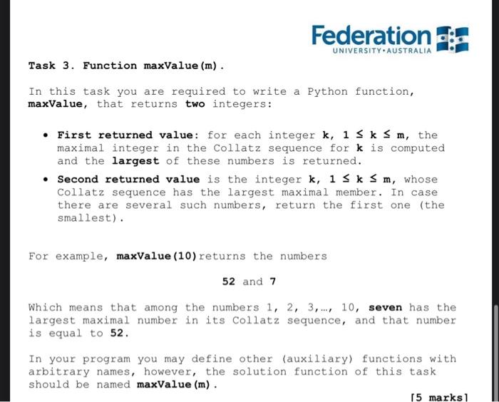 Solved Task 3. Function maxValue (m). In this task you are | Chegg.com Solved Task 3. Function maxValue (m). In this task you are | Chegg.com