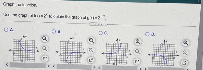 Solved Graph the function. Use the graph of f(x) = 2* to | Chegg.com