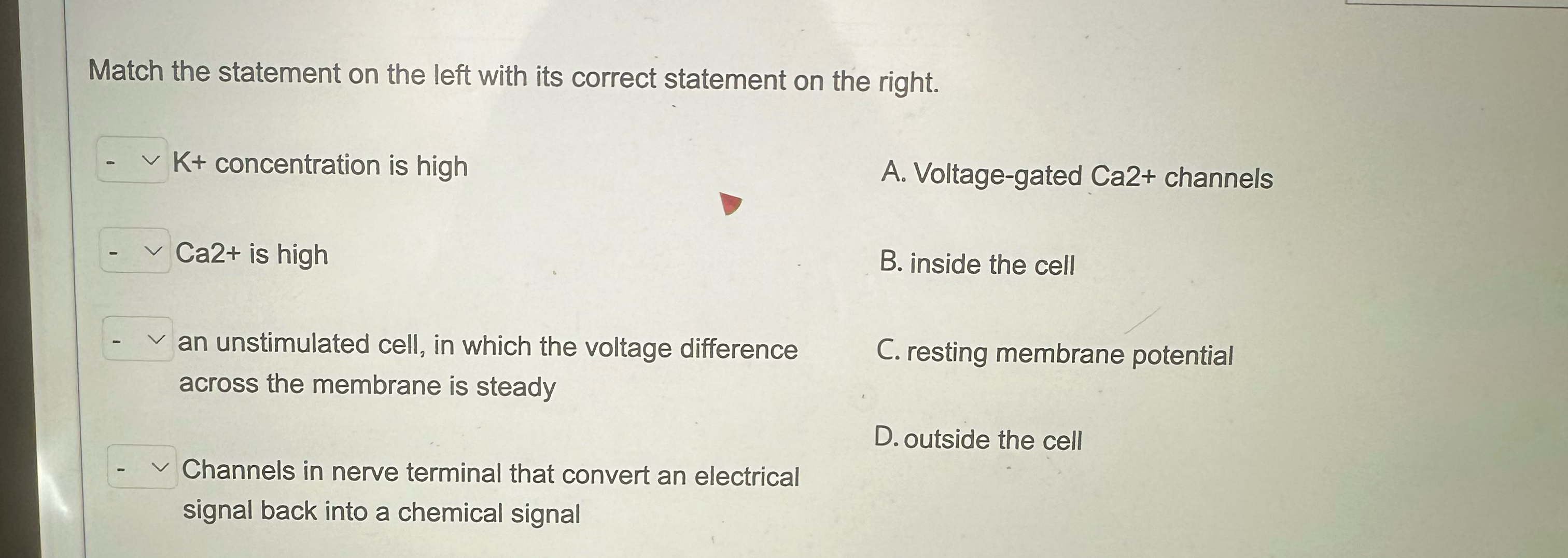 Solved Match the statement on the left with its correct | Chegg.com