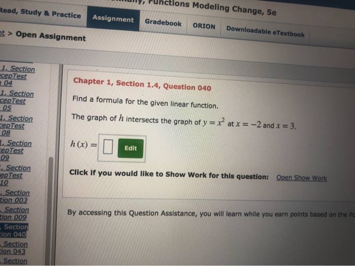 Solved Huny, Functions Modeling Change, 5e Read, Study & | Chegg.com